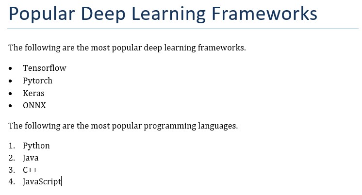 Working With Lists In Python Docx ML Hive